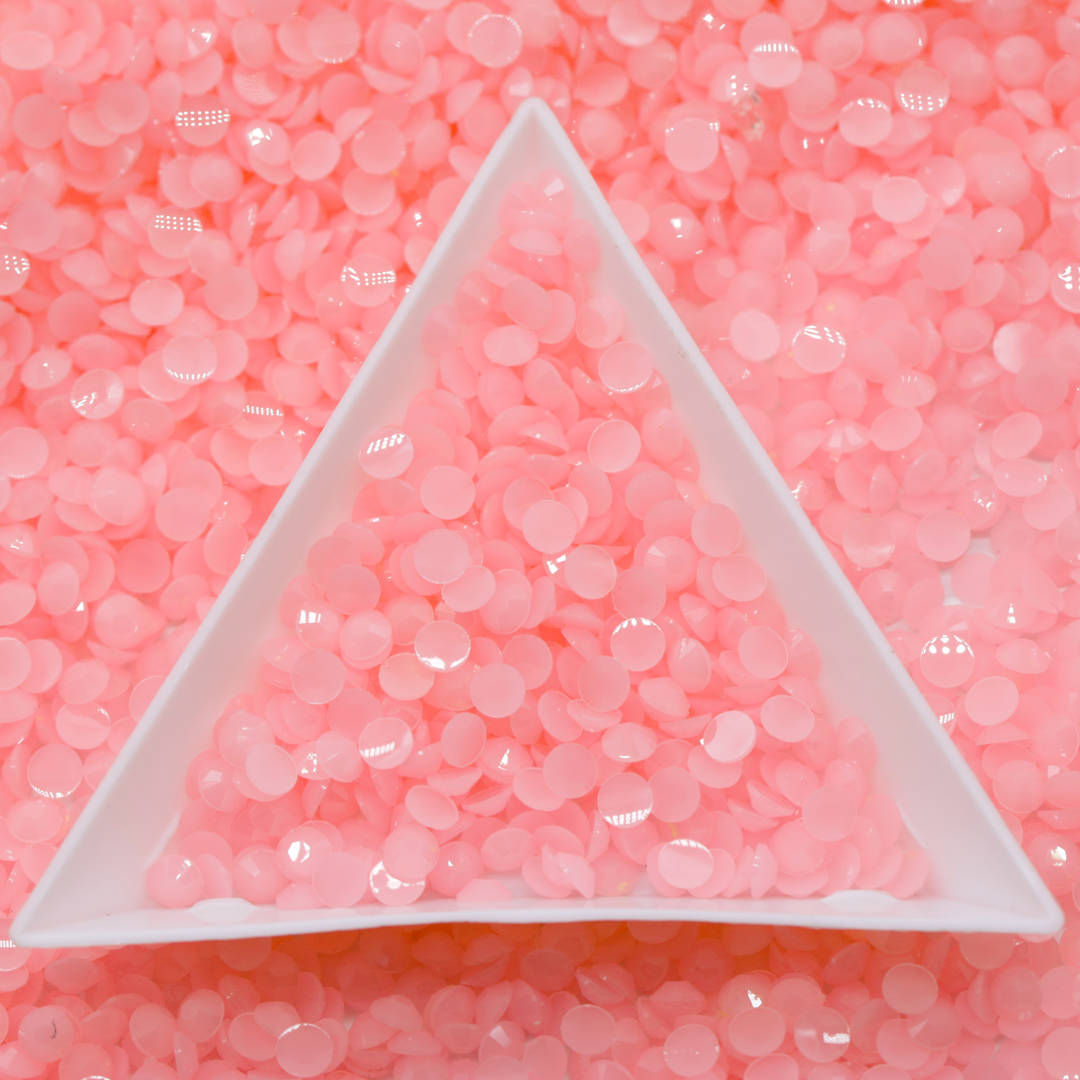 XULIN Rhinestone JO25# Jelly Lt.Pink Flatback Candy Color Jelly Solid ...