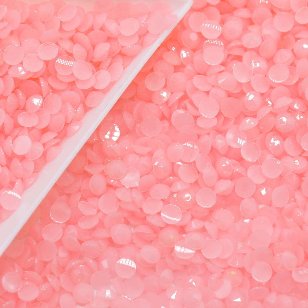 XULIN Rhinestone JO25# Jelly Lt.Pink Flatback Candy Color Jelly Solid ...