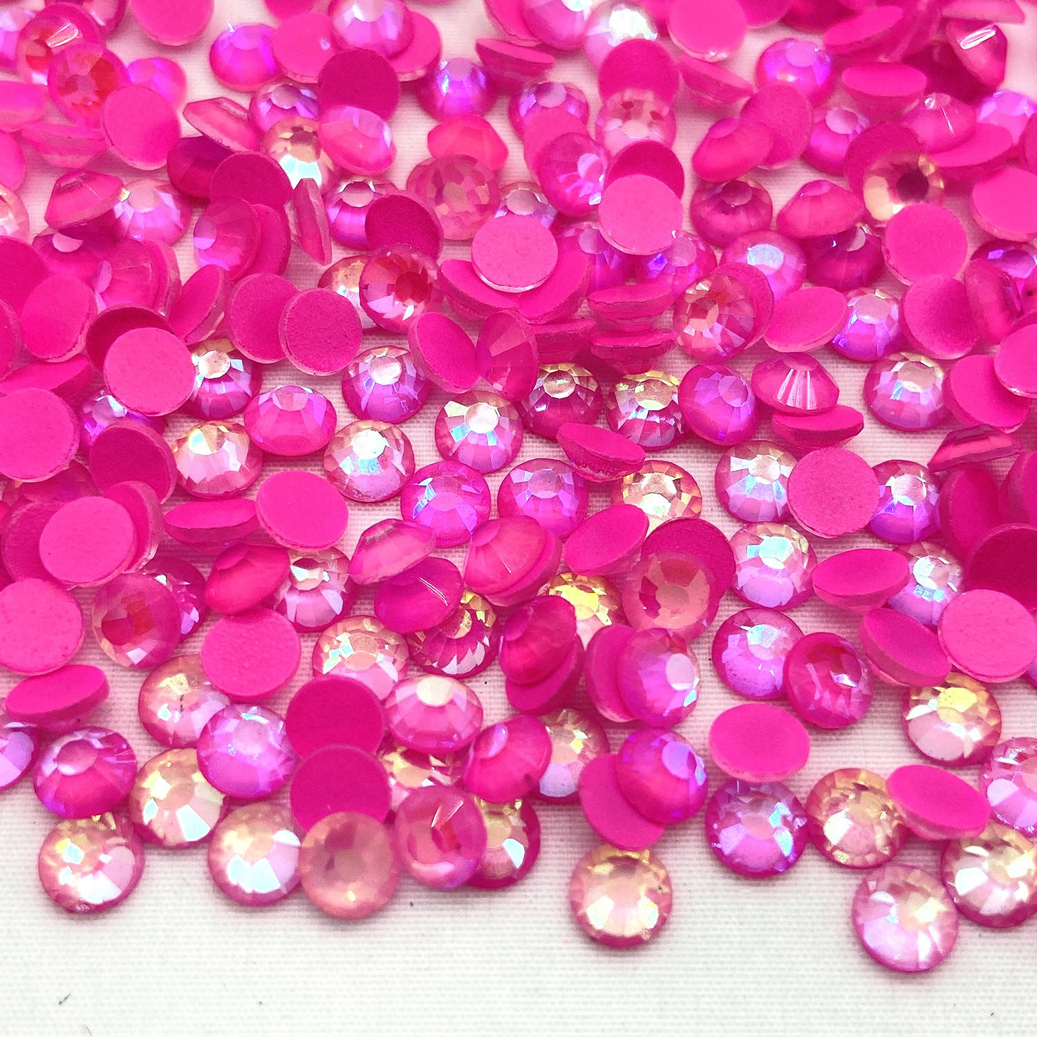 XULIN Rhinestone NA02#Rose Wholesale Flatback Non Hotfix Neon AB Glass ...