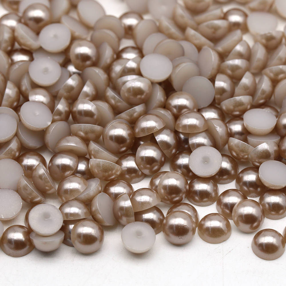 XULIN Pearl FP19#Lt.Coffee Color Flatback Round ABS Half Pearl_Zhejiang ...