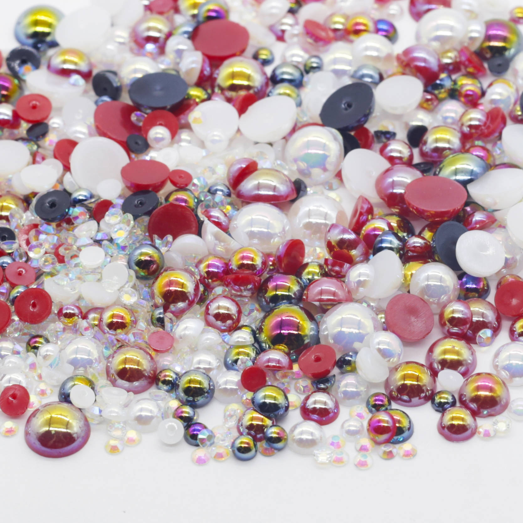 XULIN RP09#Flatback Pearls and Rhinestone Mix Pearl Sizes 3-10mm ...