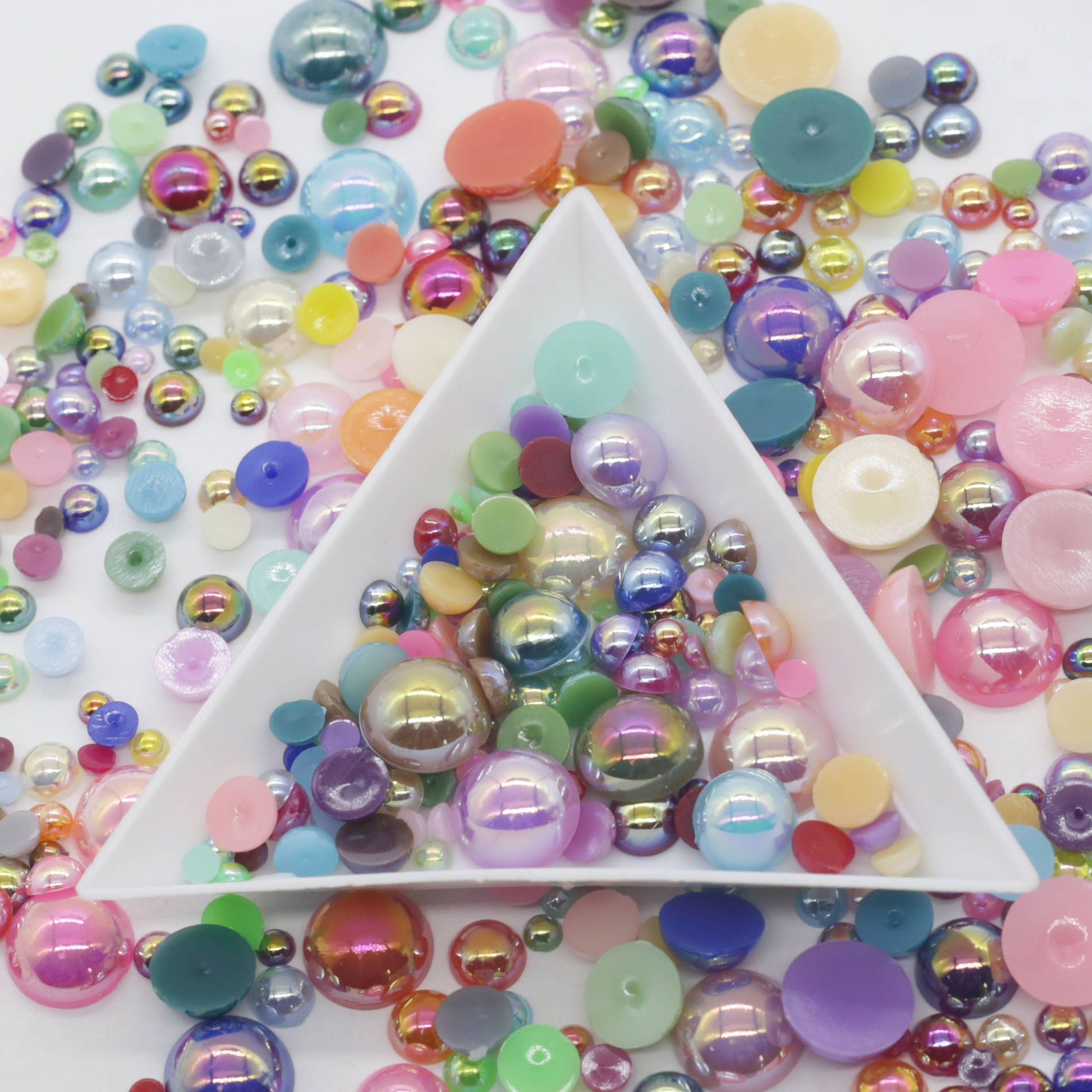 XULIN RP47#Flatback ABS Half Round Pearl Mixed / 2mm,3mm,4mm,5mm,6mm ...